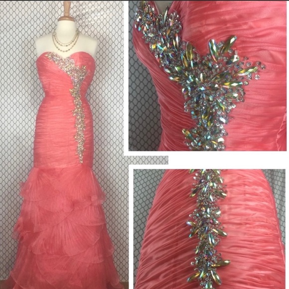 Jovani | Dresses | Jovani Coral Pageant Or Prom Gown | Poshmark